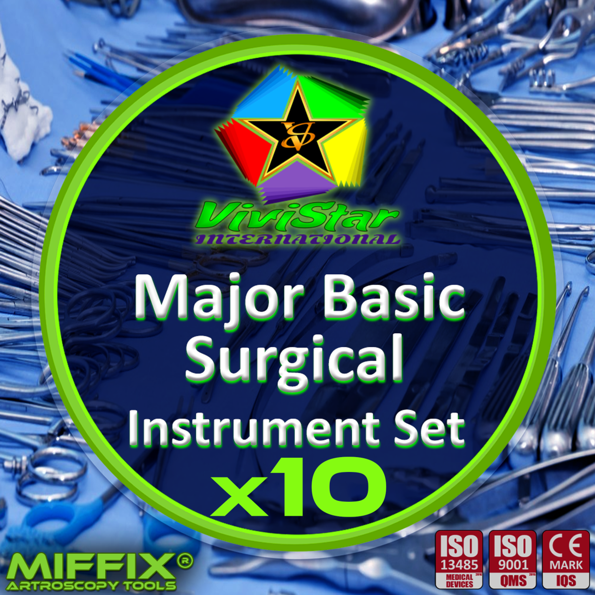 Major Basic Surgical Instrument Set – Pack of 10 - Vivistar International